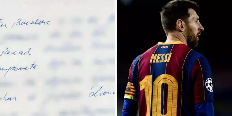 Guardanapo com primeiro contrato de Messi com o Barça vai a leilão por ...